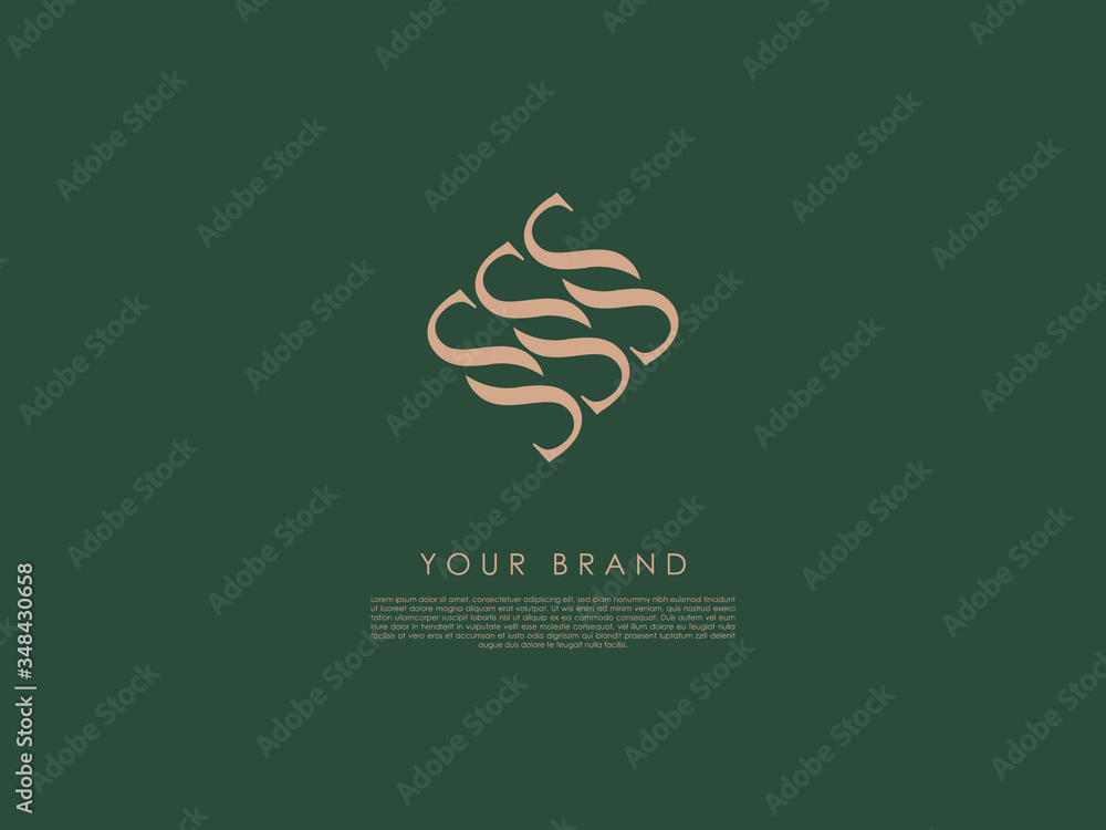 a diamond shape logo consists of wavy lines which also represent letter ...