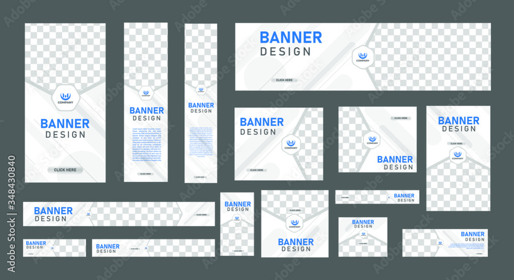 set of abstract web banners of standard size with a place for photos ...
