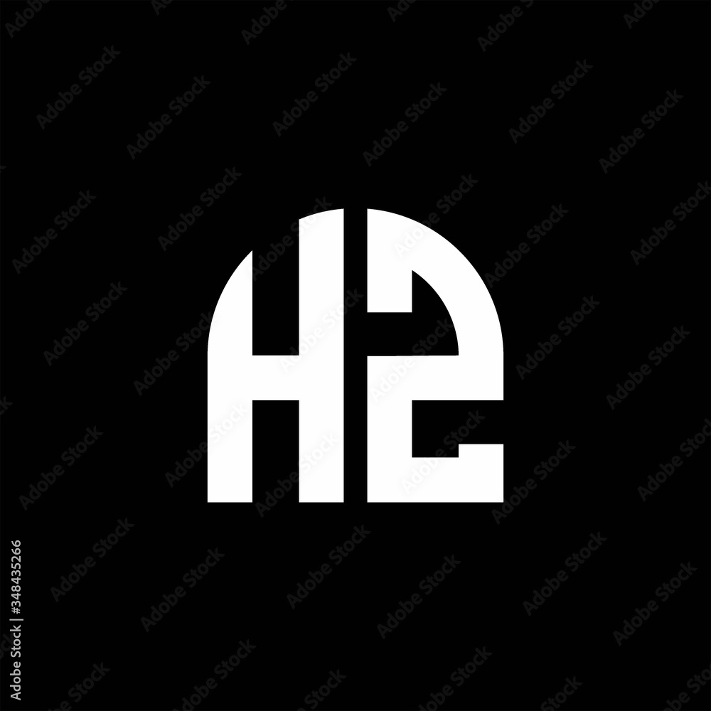 HZ monogram logo with curve shape design template Stock Vector | Adobe ...