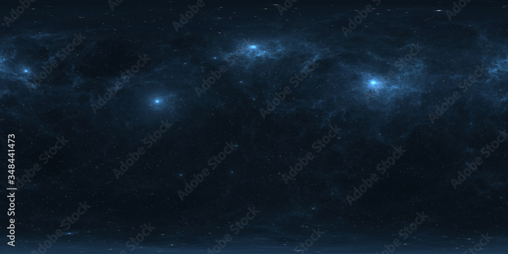 360 degree interstellar cloud of dust and gas. Space background with ...