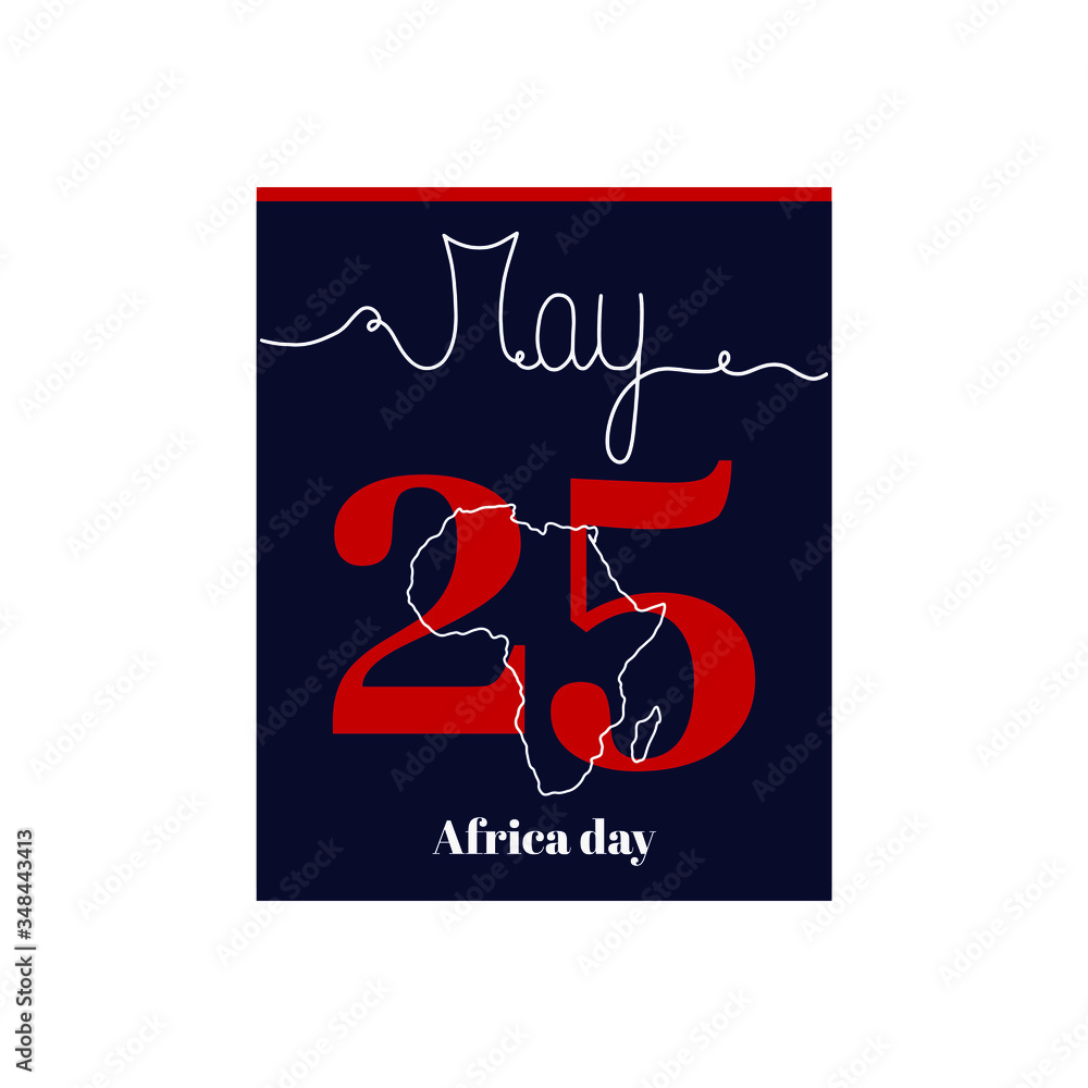 Calendar sheet, vector illustration on the theme of Africa day. May 25 ...