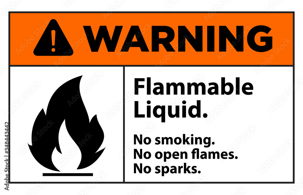 Warning highly flammable liquid sign vector Stock Vector | Adobe Stock