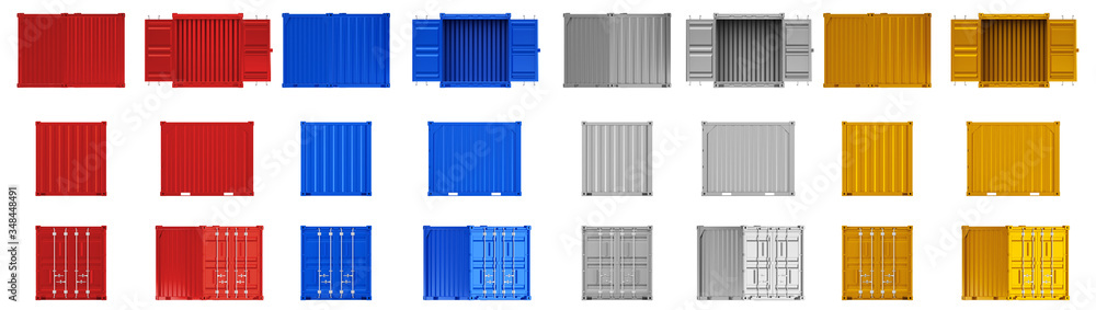 A high quality image of 10ft shipping containers on a white background ...