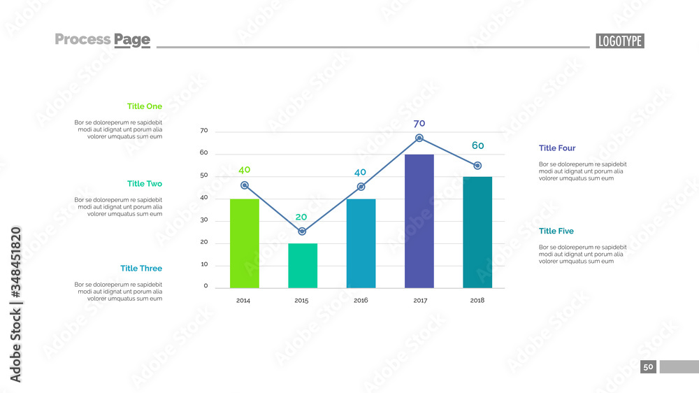 Four columns bar chart slide template. Business data. Comparison ...