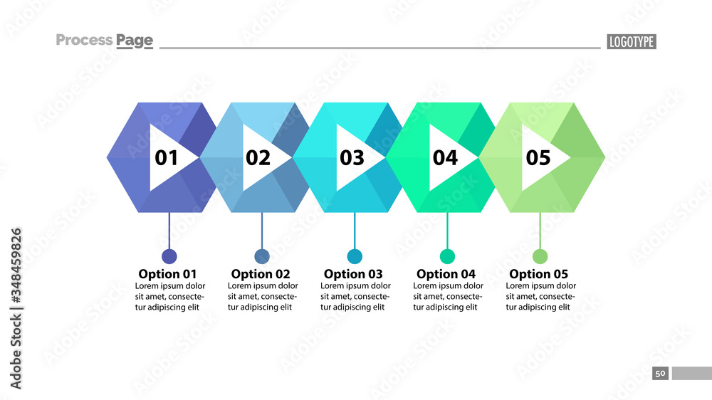 Five steps process chart slide template. Business data. Flow, diagram ...
