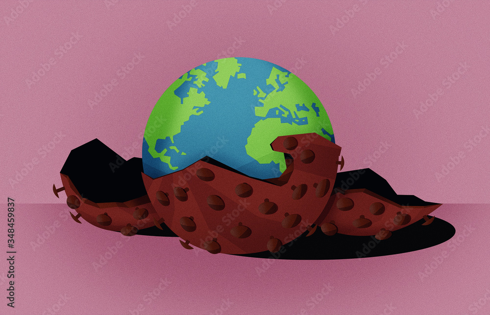 World After Covid 18 Stock Illustration | Adobe Stock