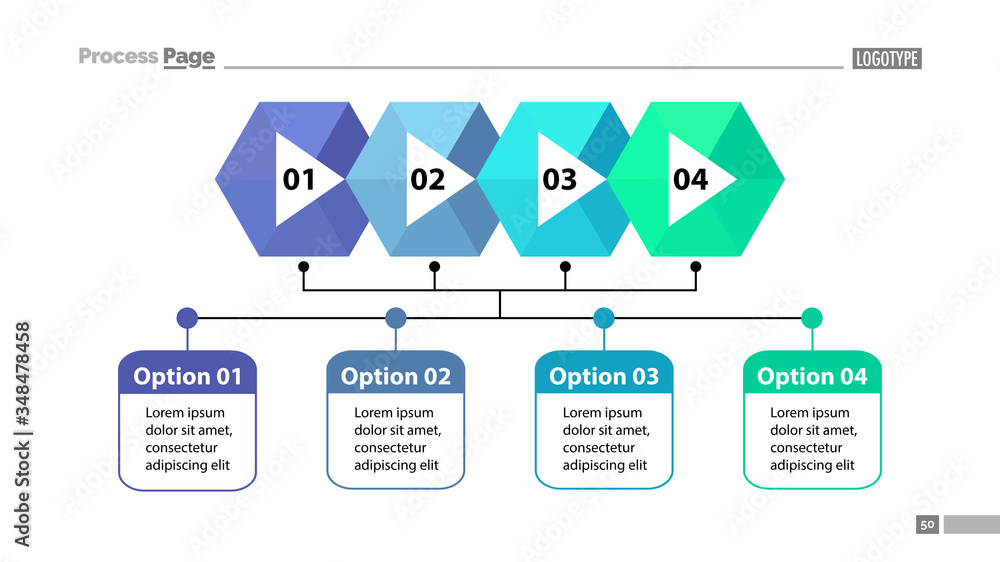 Four steps process chart slide template. Business data. Structure ...