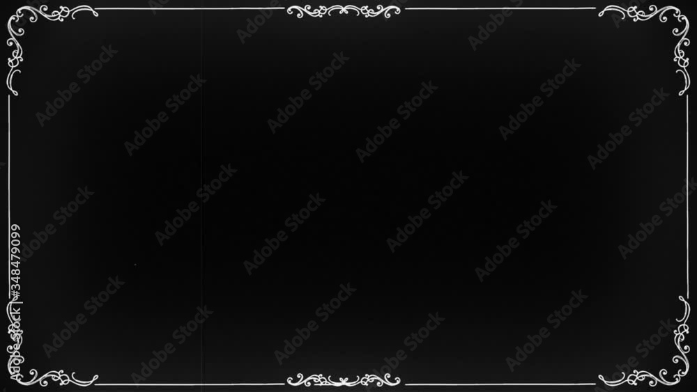 Vintage Old Film Ornament Frame Background/ 4k animation of an olf ...