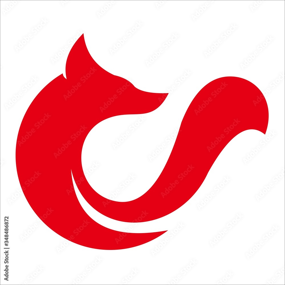 Simple Wolf Logo Designs Vector Template Red Fox Logo Vector Design Stock Vector Adobe Stock