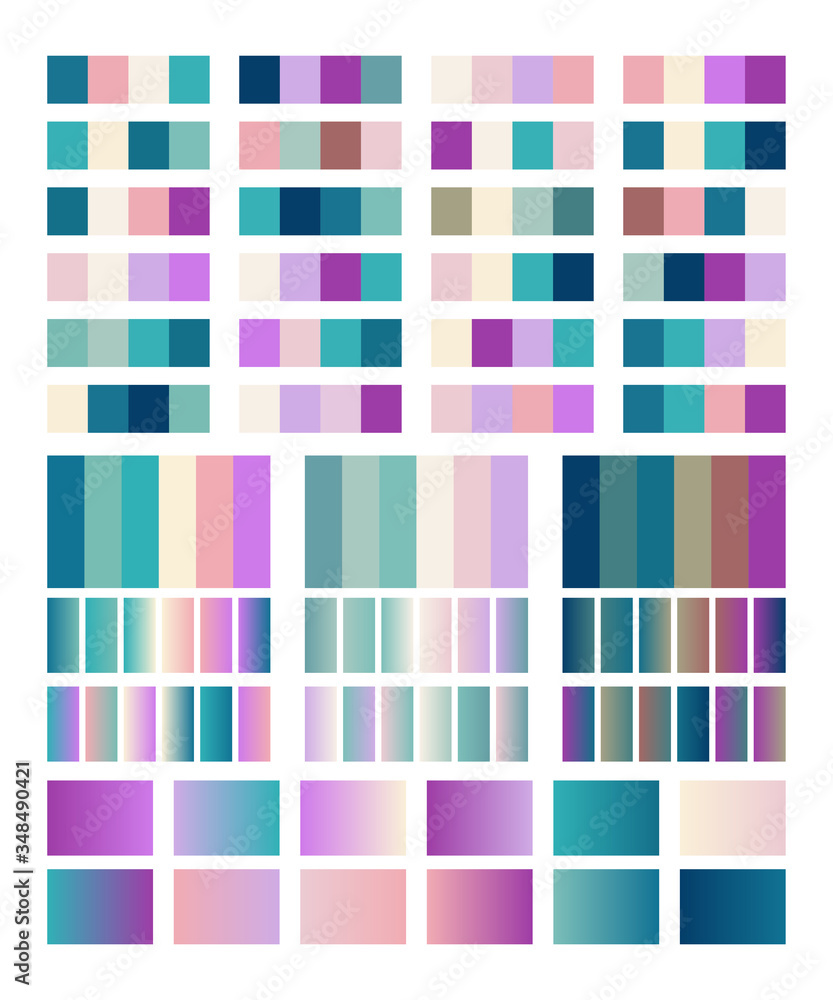 Cold Color Palette Swatches Design Stock Vector | Adobe Stock