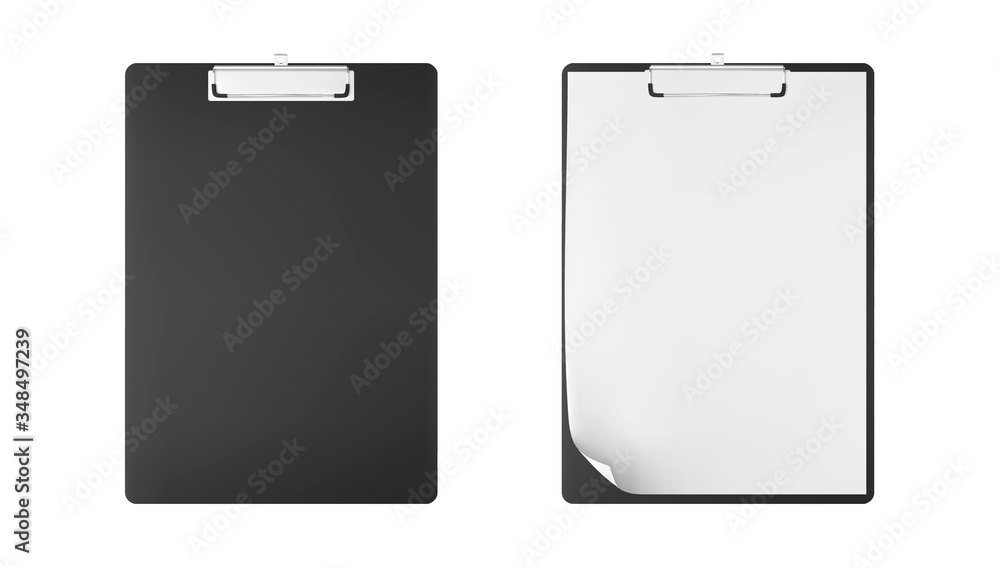 Writing pad with copy-space. Clipboard with blank papers and copy space ...