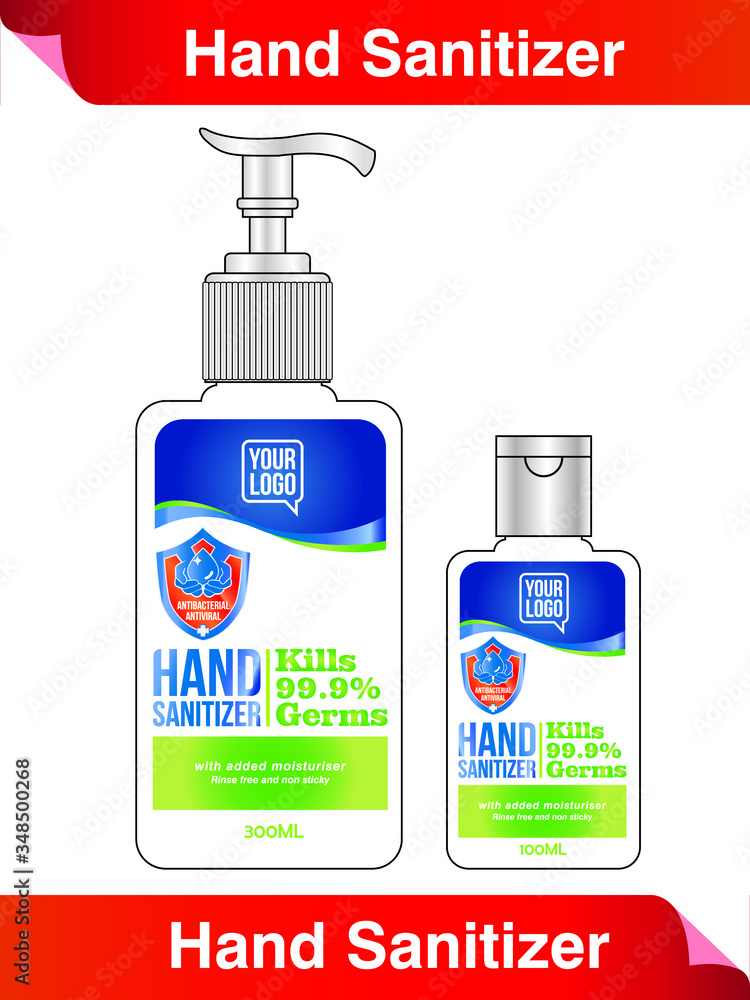 Hand sanitizer disinfectant label design vector illustration graphic ...