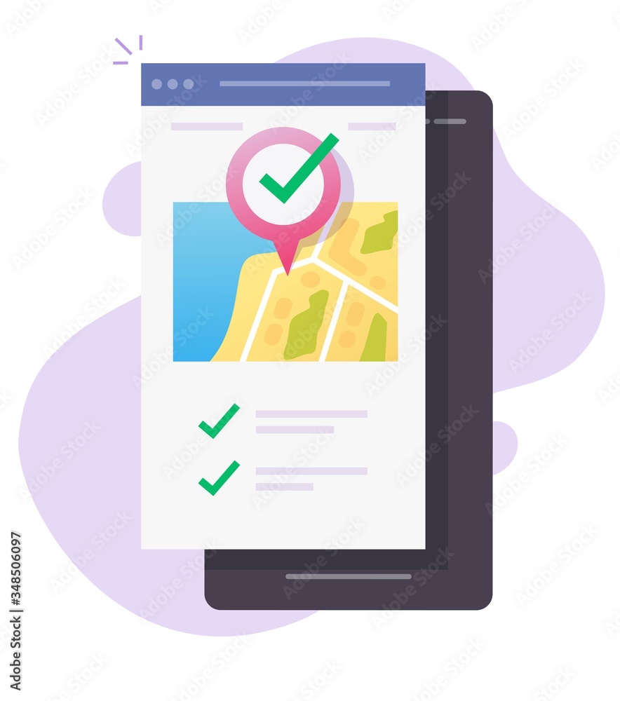 Mobile map gps location navigator with pin pointer destination on phone ...