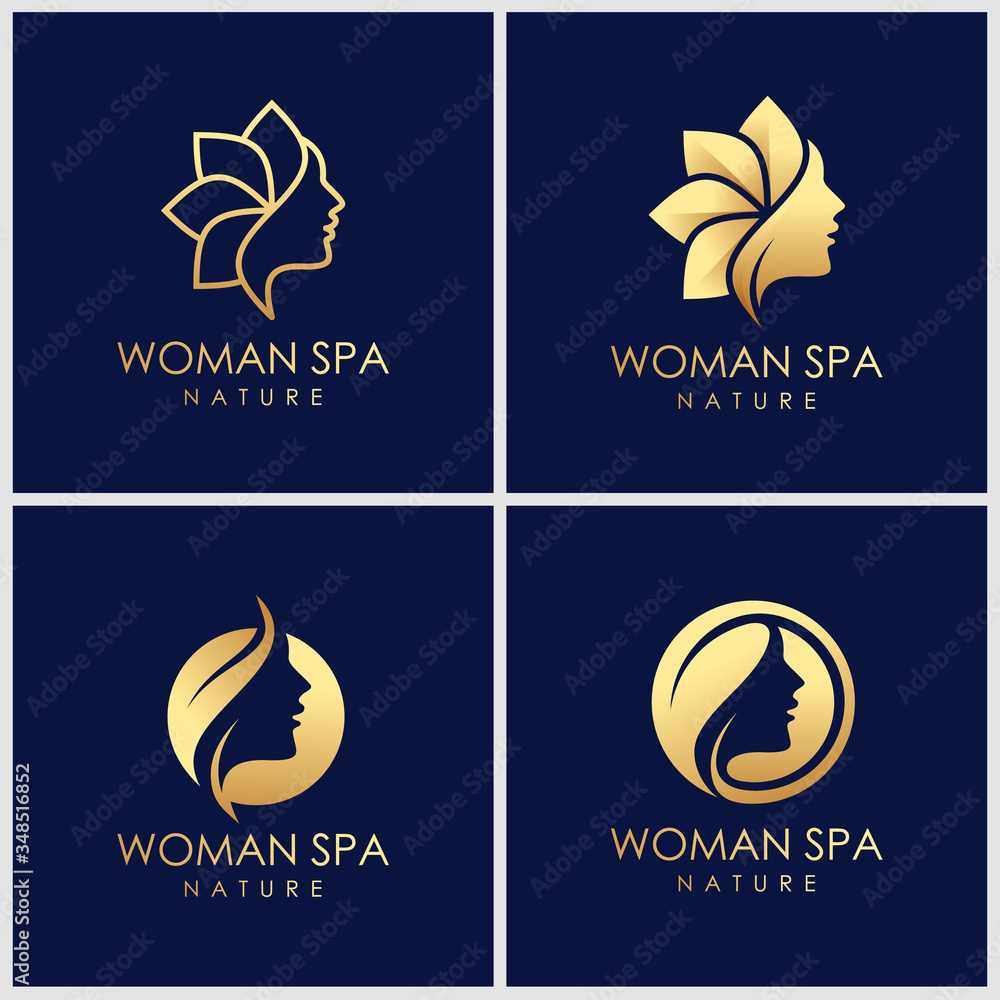 creative golden Beauty skin care logo design vector. spa therapy logo ...
