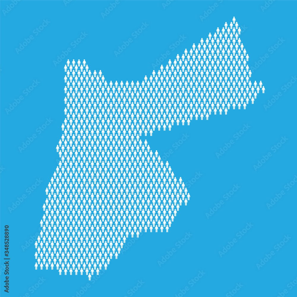 Jordan population. Statistic map made from stick figure people Stock ...
