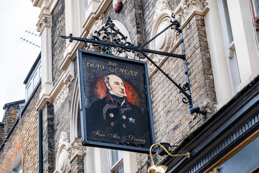 LONDON- The Duke of York, a traditional old Victorian pub in Fitzrovia ...