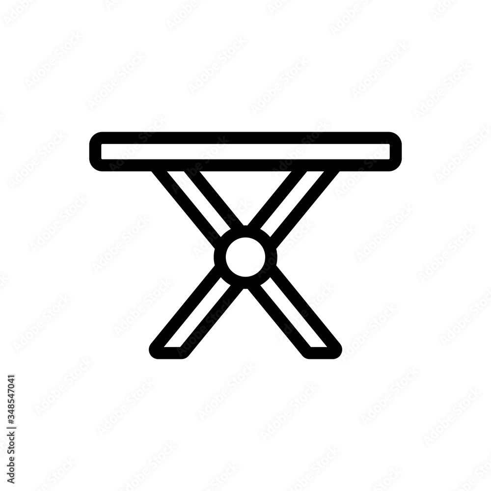 double folding table with mount icon vector. double folding table with ...