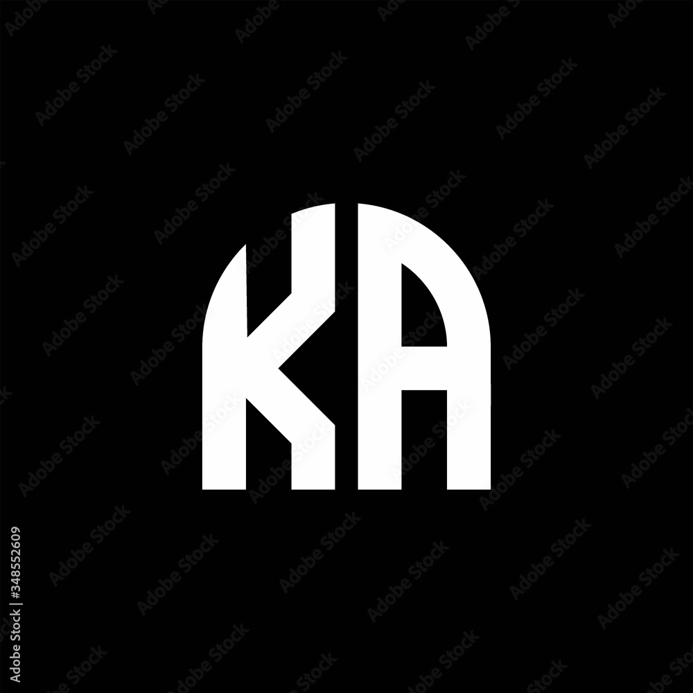 KA monogram logo with curve shape design template Stock Vector | Adobe ...