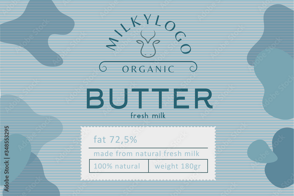 Premade butter packaging background for butter, milk, yogurt or ...