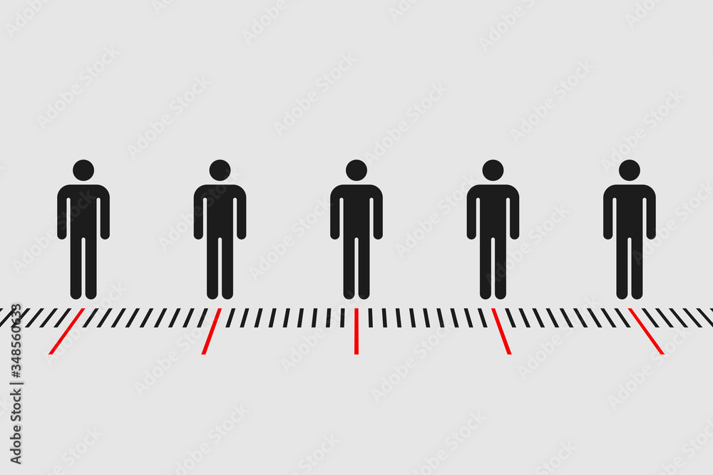 People icons are next to each other over distance scale Stock Vector ...