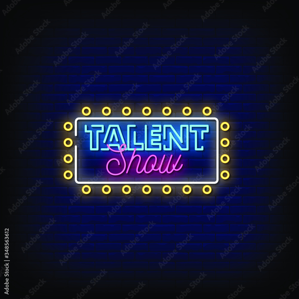 Talent Show Neon Signs Style Text vector Stock Vector | Adobe Stock