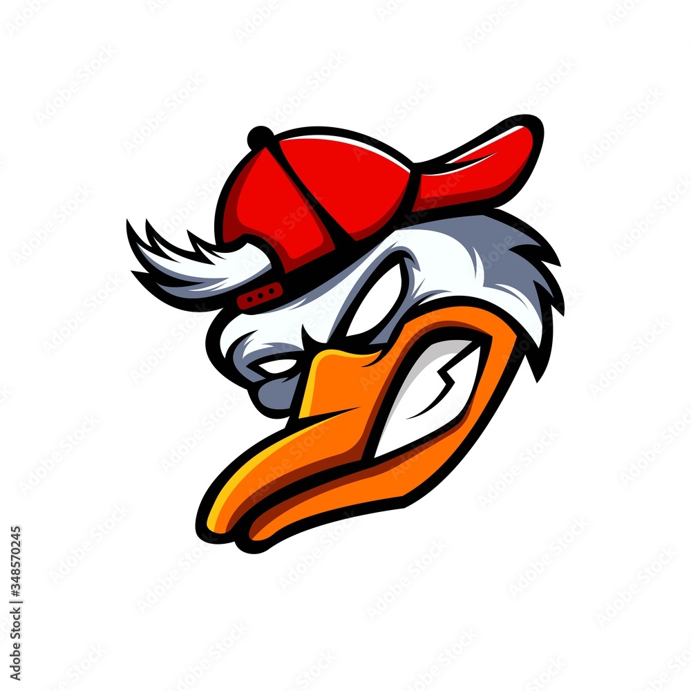 Duck athletic club vector logo concept isolated on white background for ...