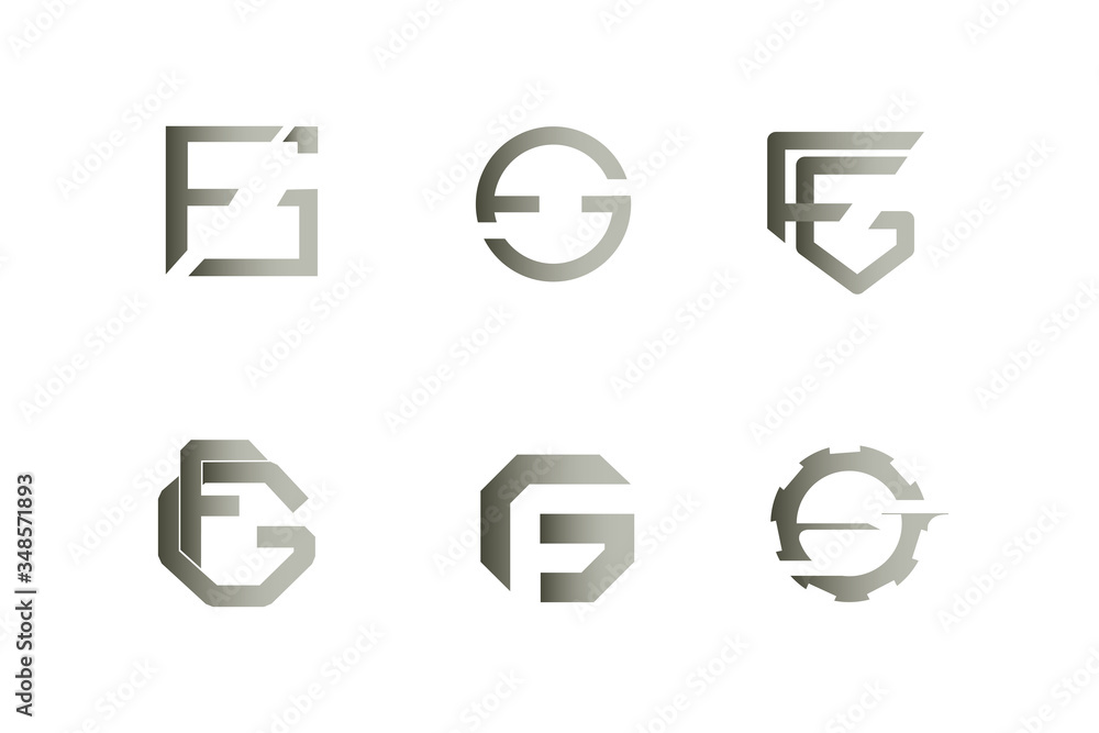 Monogram fg with the shape of the shield. Classic male logo F and G ...