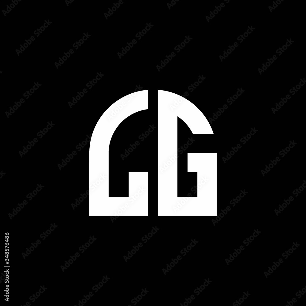 LG monogram logo with curve shape design template Stock Vector | Adobe Stock