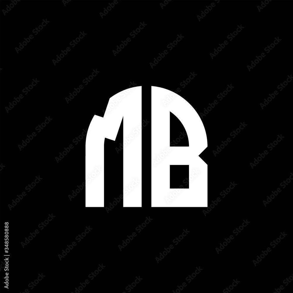 MB monogram logo with curve shape design template Stock Vector | Adobe ...