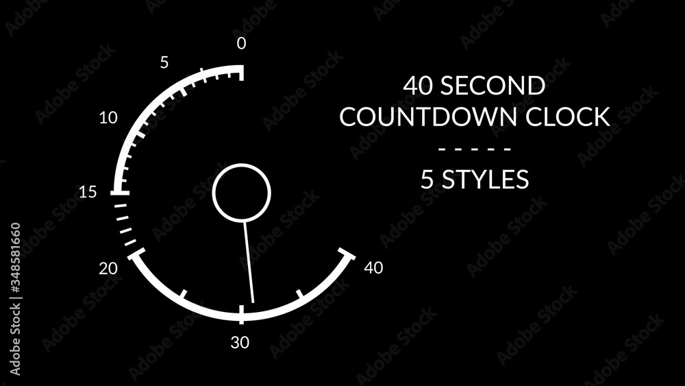 40 Second Countdown Clock Title Overlay Stock Template | Adobe Stock