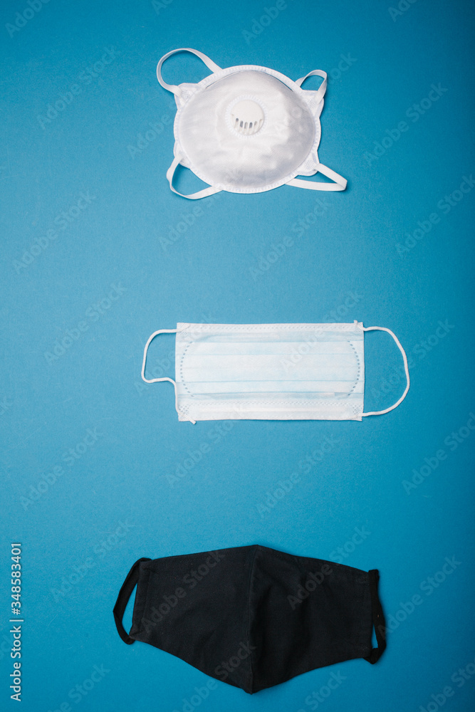 Different types of masks: Homemade community, surgical face mask and ...