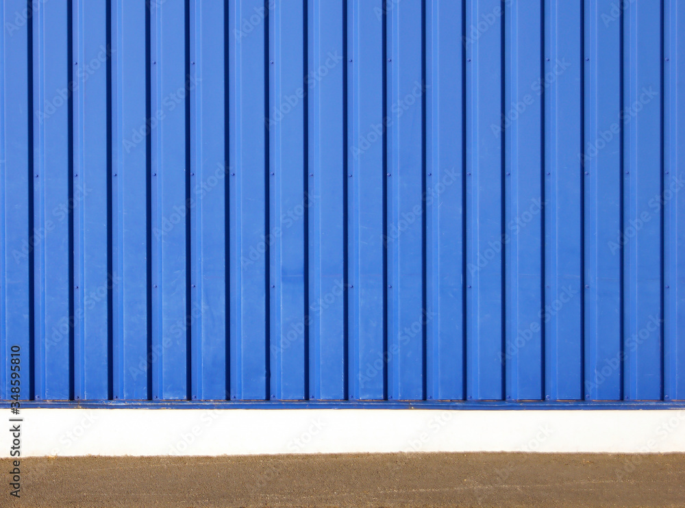 Blue background of metal wall siding, cladding. Stock Photo | Adobe Stock