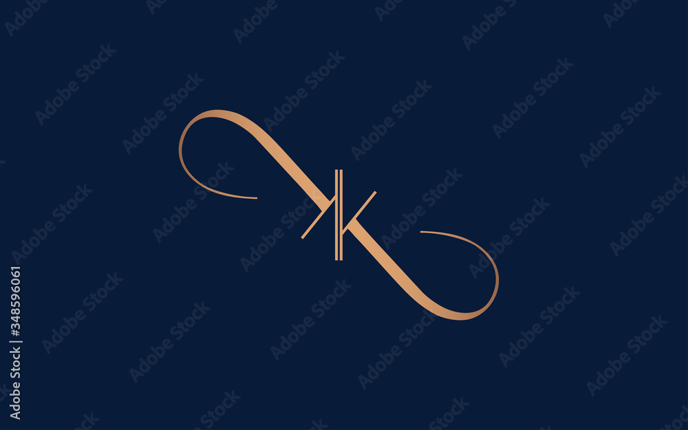 Female symetric monogram KK for a beauty center. Logo vector linear ...