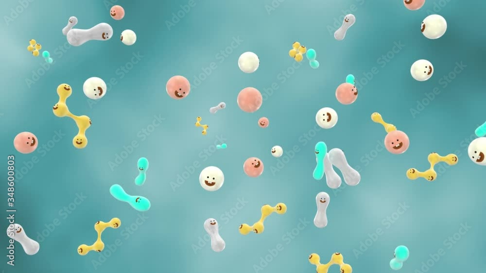 Cartoon amino acid cell active factor Stock 비디오 | Adobe Stock