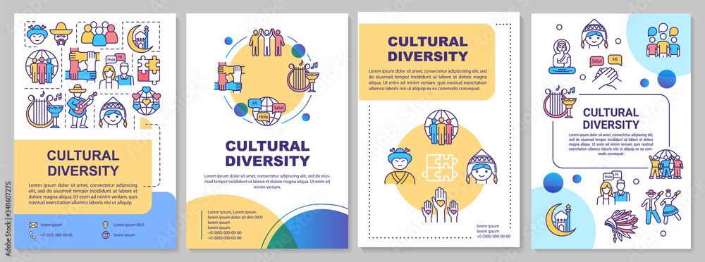 Cultural diversity brochure template. International community. Flyer ...