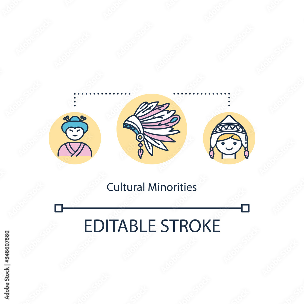 Cultural minorities concept icon. Multi ethnic society. Multi racial ...