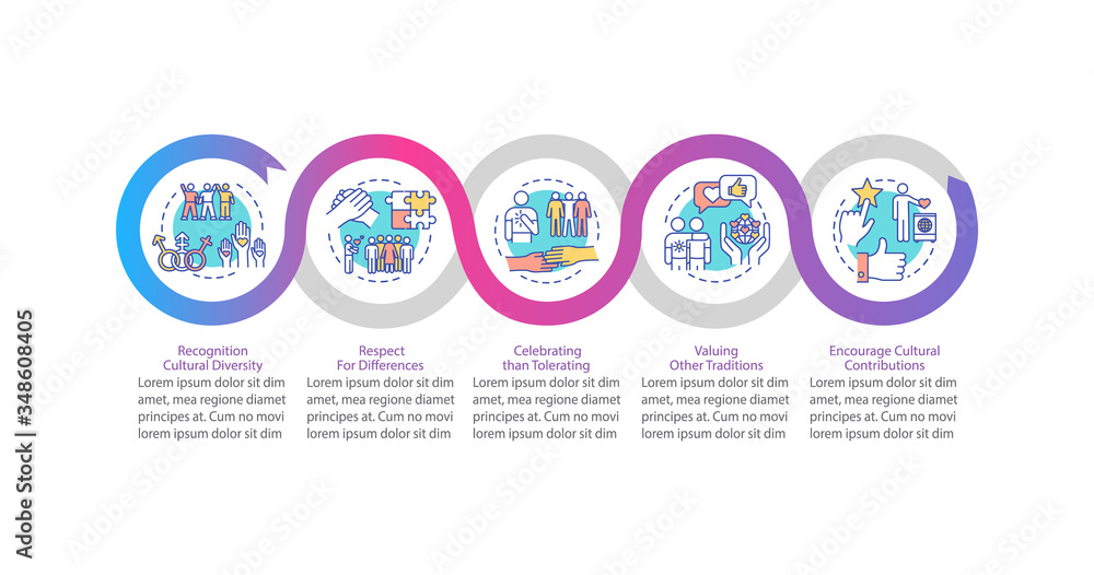 Multi racial empowerment vector infographic template. Cultural ...