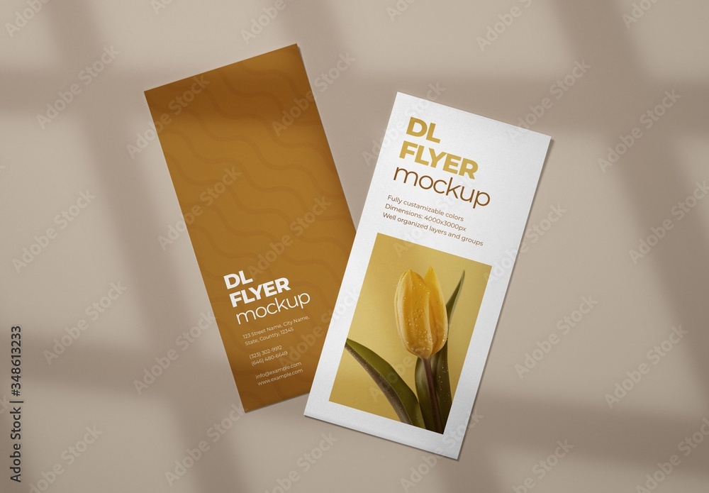 Realistic DL Flyer Mockup Stock Template | Adobe Stock