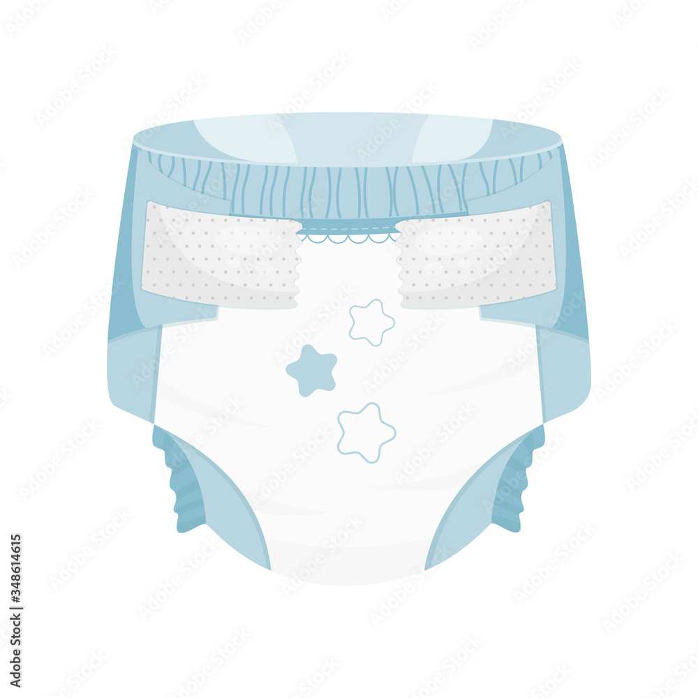 Nursery baby blue diaper .Vector illustration. Stock Vector | Adobe Stock