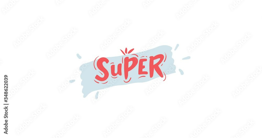 Lettering Super. Lettering Approval. Red letters. hand drawing SUPER ...