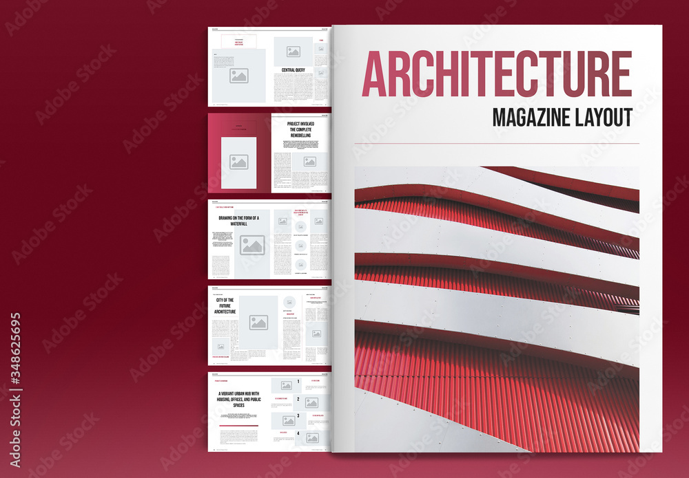 Architecture Magazine Layout Stock Template | Adobe Stock