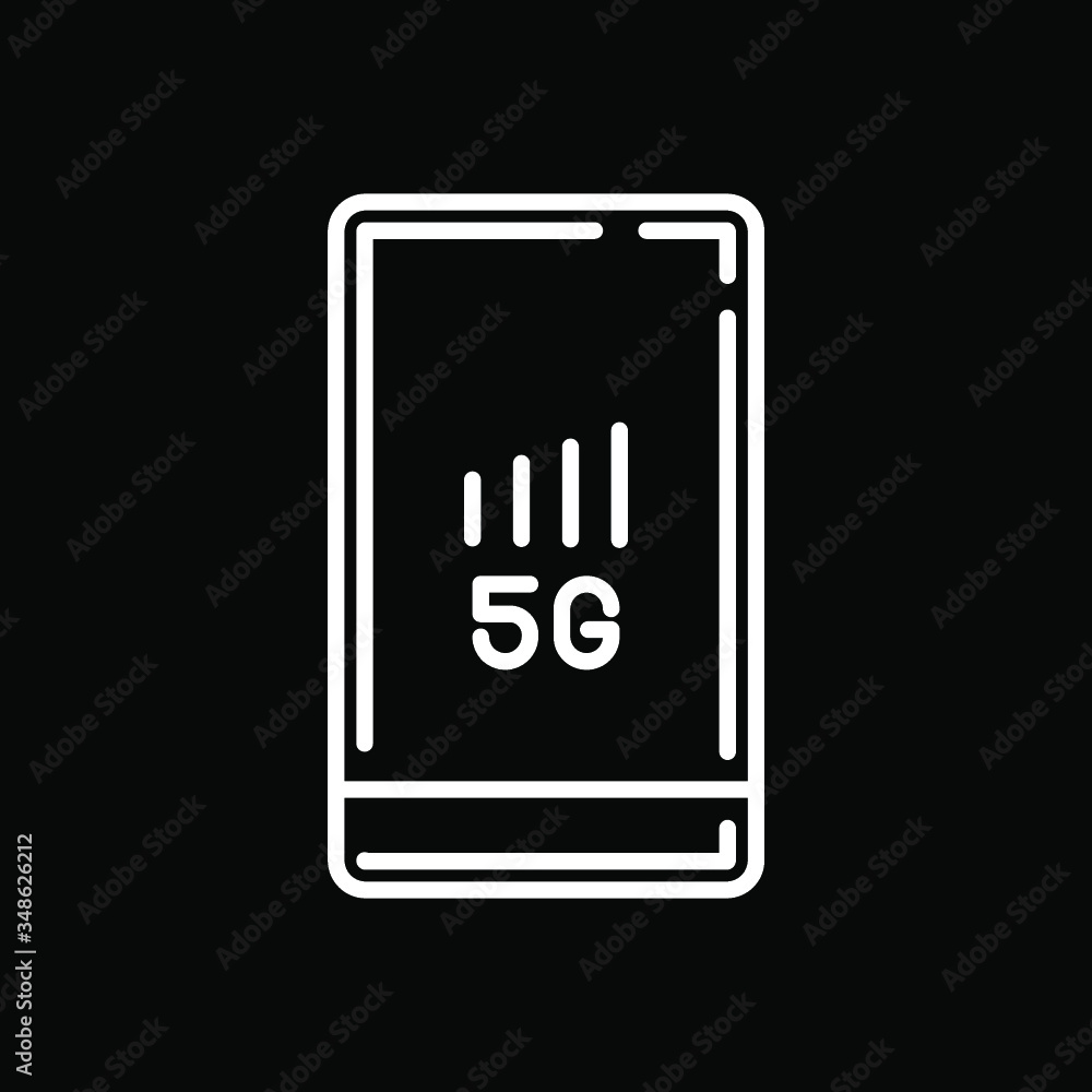5G network signal outline icon for web and mobile app on black ...