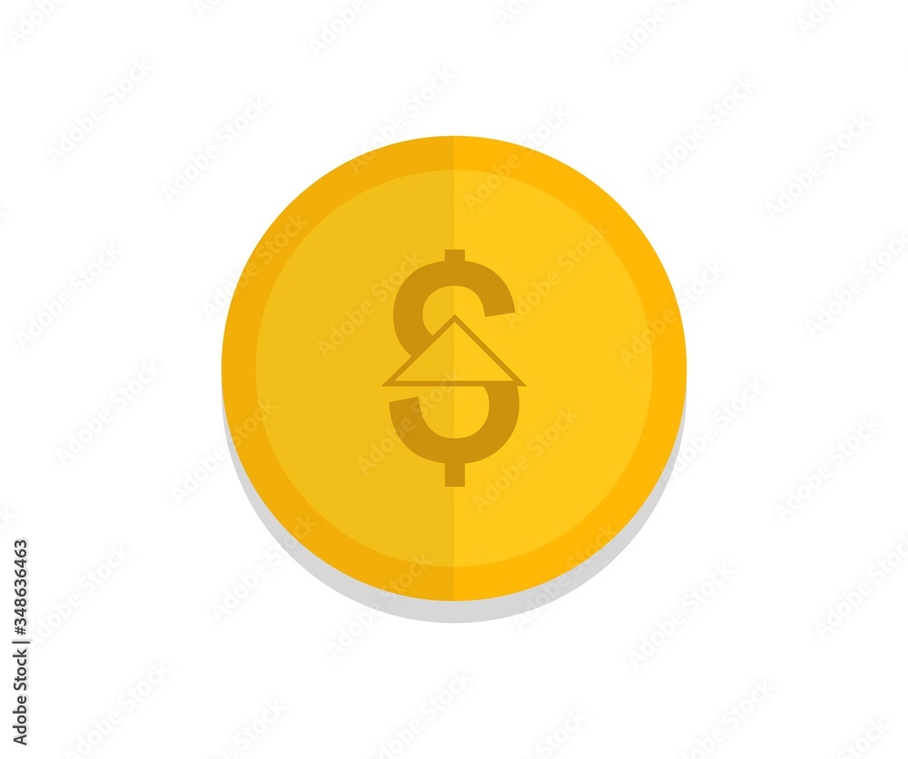 Dollar up icon. Money symbol with up stretching, rising prices. dollar ...