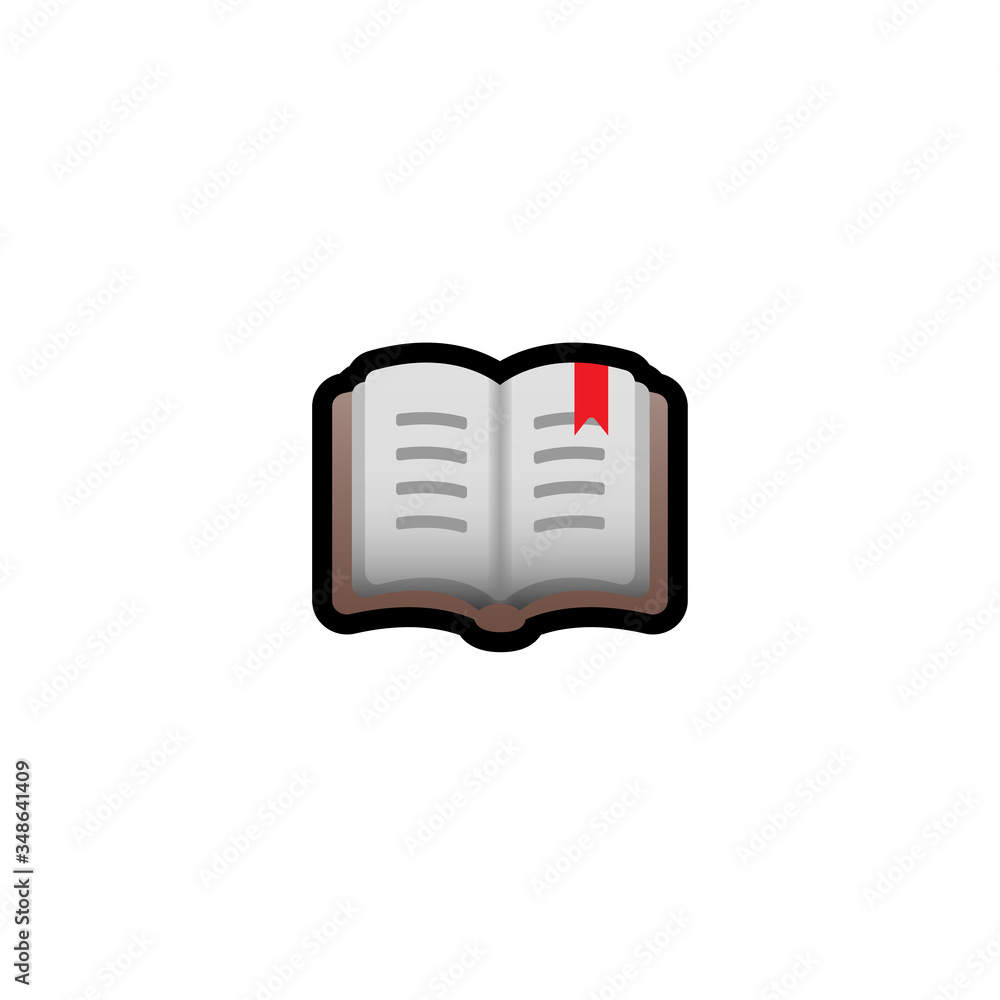 Open Book Vector Icon. Book Isolated Emoji, Emoticon Dictionary ...