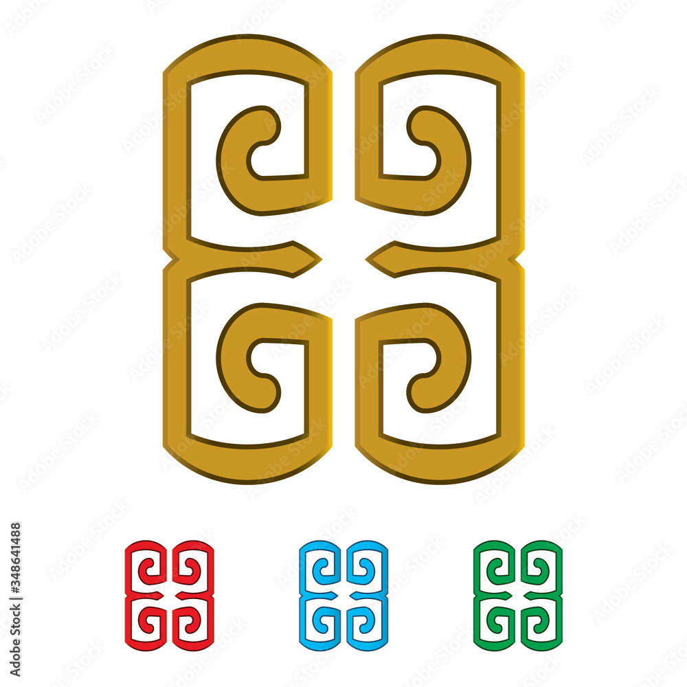 square logo design, golden shapes, and abstract symbols, design ...