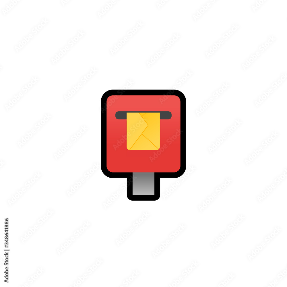 Postbox Vector Icon. Mailbox Isolated Emoji, Emoticon Illustration ...