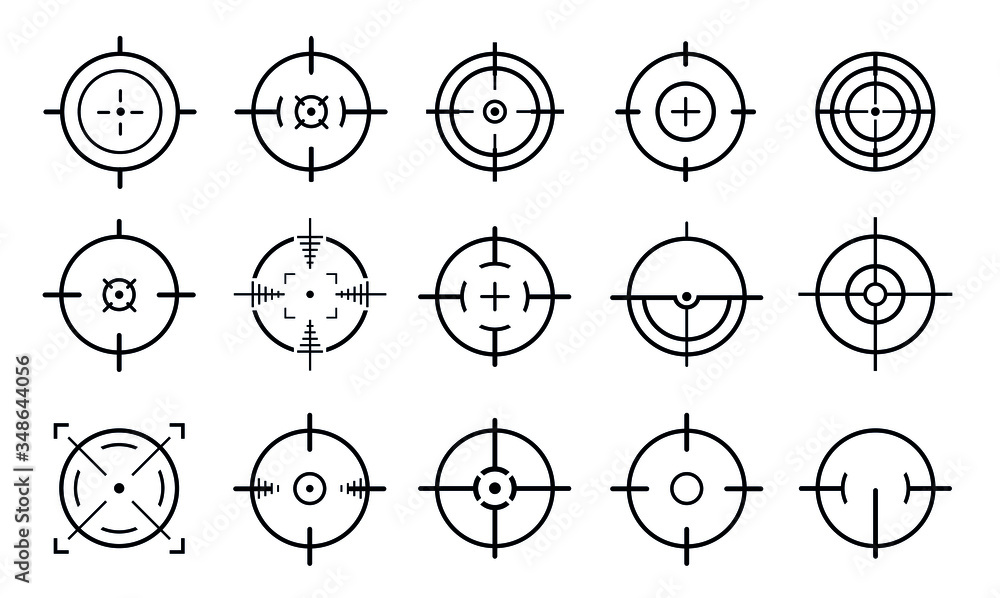Target aim and aiming to bullseye signs symbol.Creative vector ...