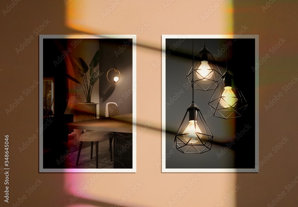 A5 Wall Poster Mockup with Shadow Overlay Stock Template | Adobe Stock