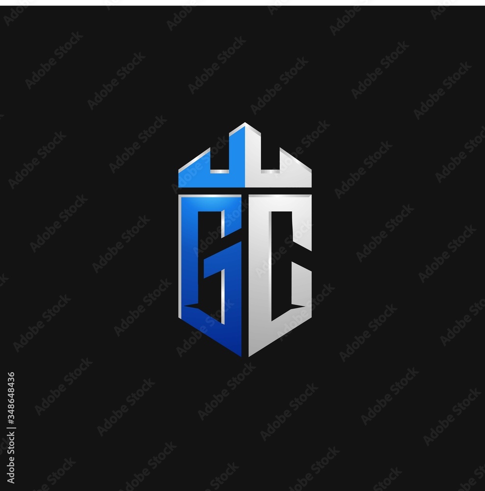 GC initials shield logo monogram designs modern templates . Stock ...