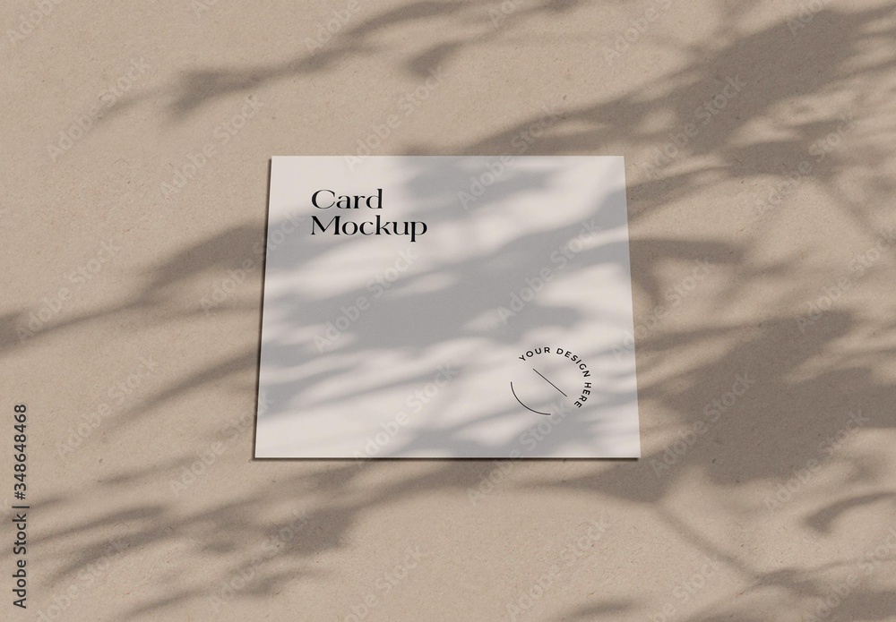 Shadow Overlay Square Stationery Mockup Stock Template | Adobe Stock